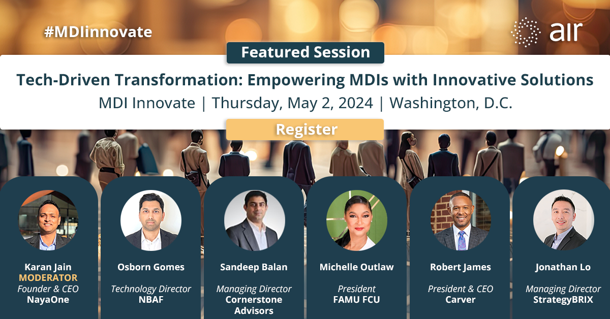 AIR Announces Convening on Minority Depository Institutions: ‘MDI Innovate: A Purposeful Journey ...